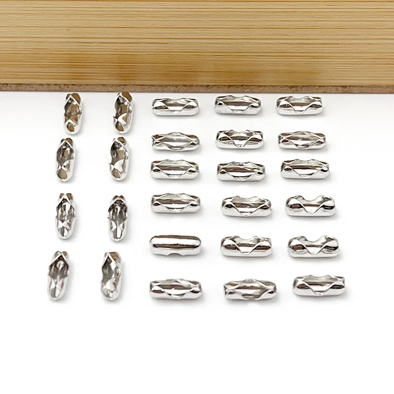 500PCS-Bag-2-0-2-4mm-Metal-Bead-Chain-Buckle-Stainless-Steel-Round-Bead ...