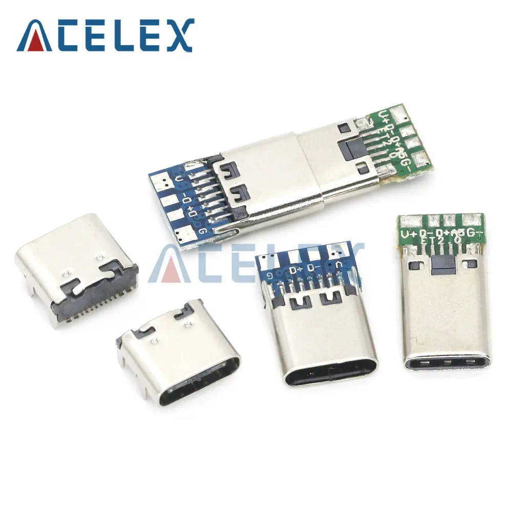 10pcs-USB-3-1-Type-C-Connector-12-24-Pin-Female-Male-Socket-Receptacle ...
