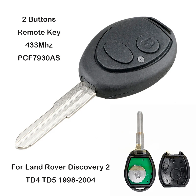 2-Button-Car-Remote-Key-433Mhz-Uncut-PCF7930AS-For-Land-Rover-Discovery ...