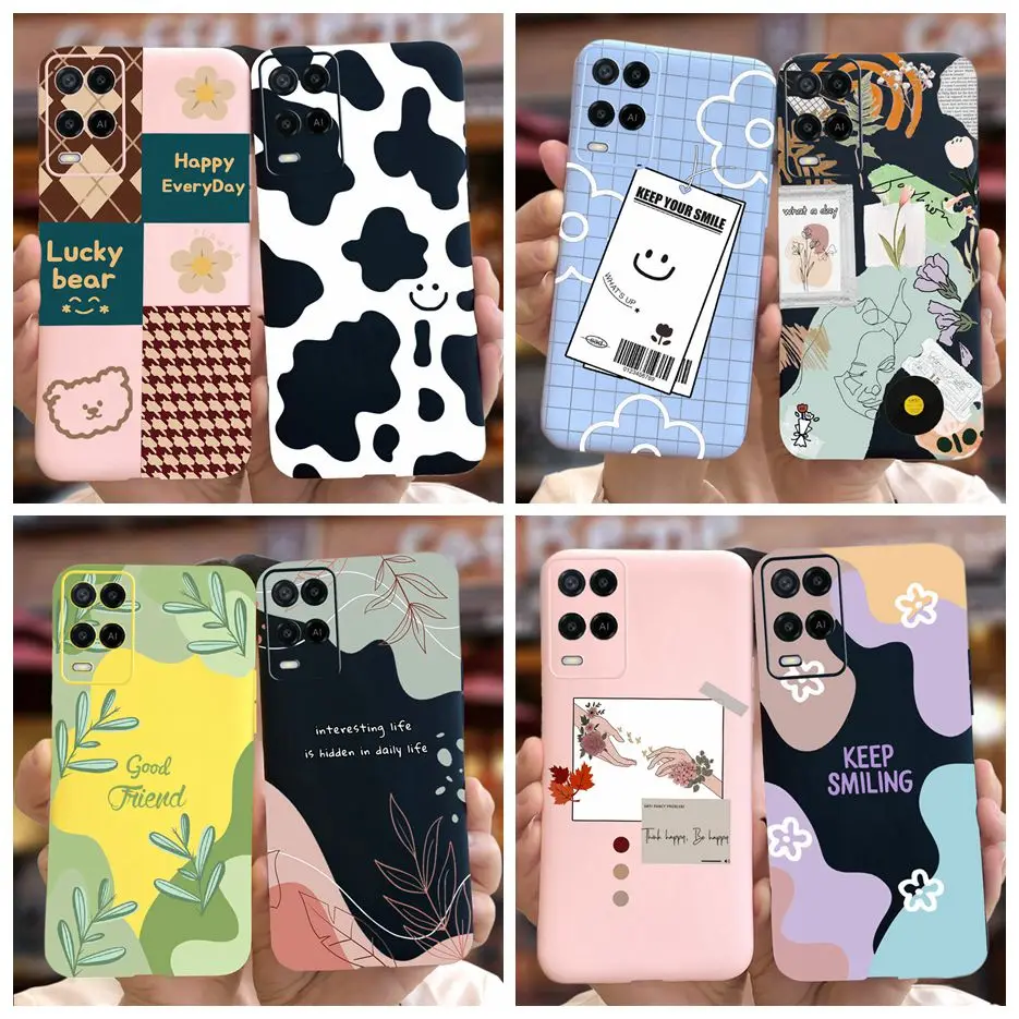 For-Oppo-A54-Case-Oppo-A54s-Luxury-Art-Painted-Cover-Soft-Silicone ...