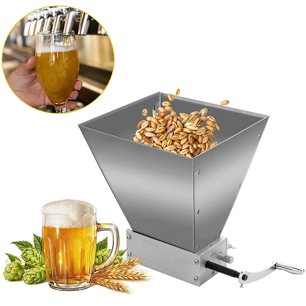 Stainless Steel Manual Malt Mill, 2 Rollers, Barley Grinder, Crusher ...