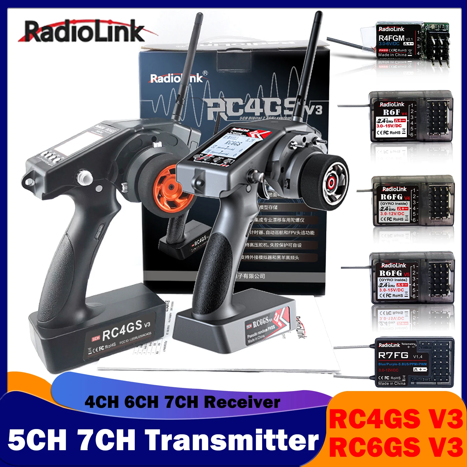 RadioLink-5CH-7CH-2-4G-Transmitter-RC4GS-RC6GS-V3-Remote-Controller ...