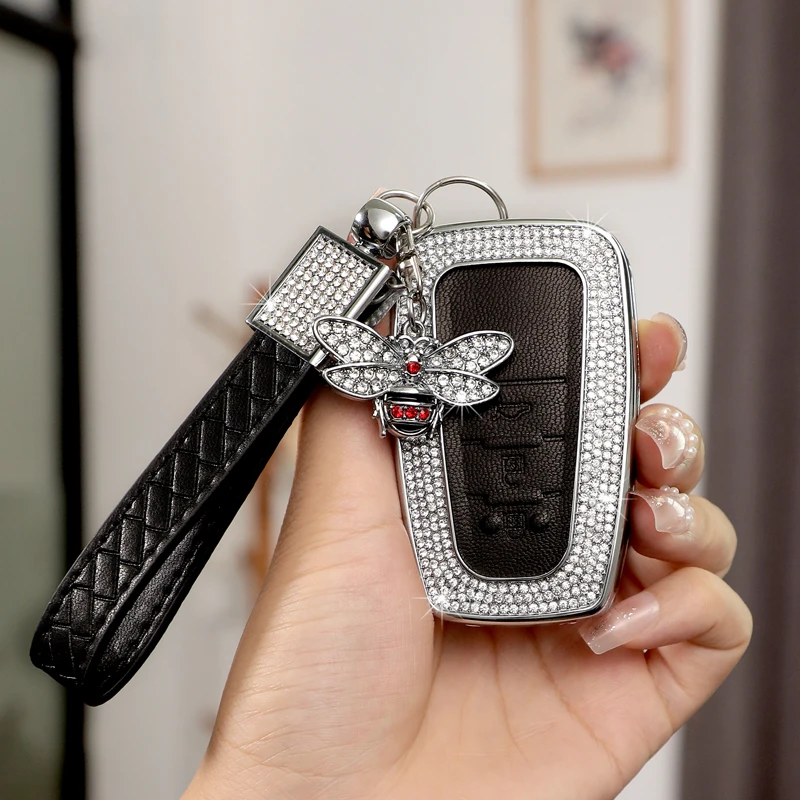 Alloy-Diamond-leather-Car-Key-FOB-Case-Cover-For-Toyota-Prius-Camry ...