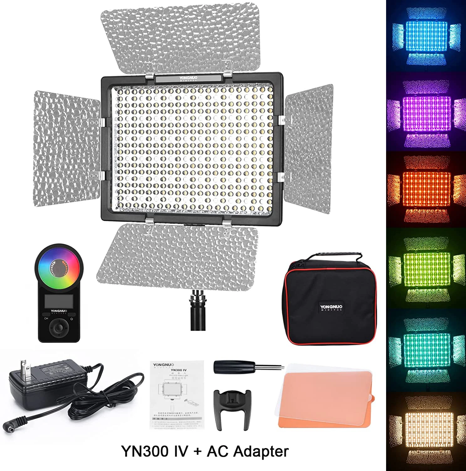 YongNuo YN300 IV YN300IV RGB Full Color 3200K 5600K Camera Photo LED ...
