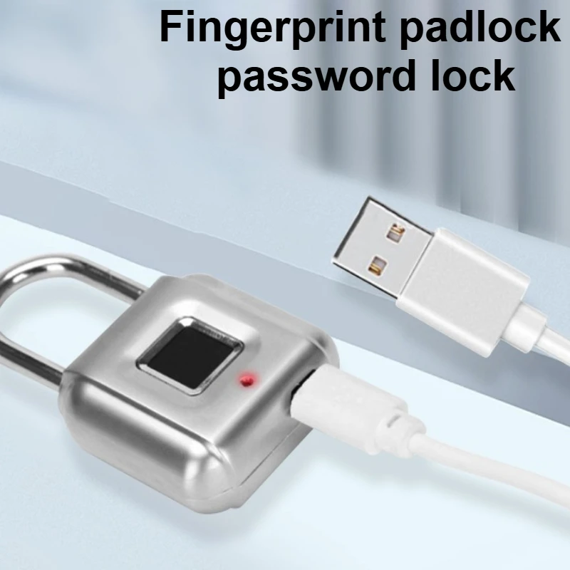 Intelligent Fingerprint Padlock Rechargeable Mini Electronic Padlock ...