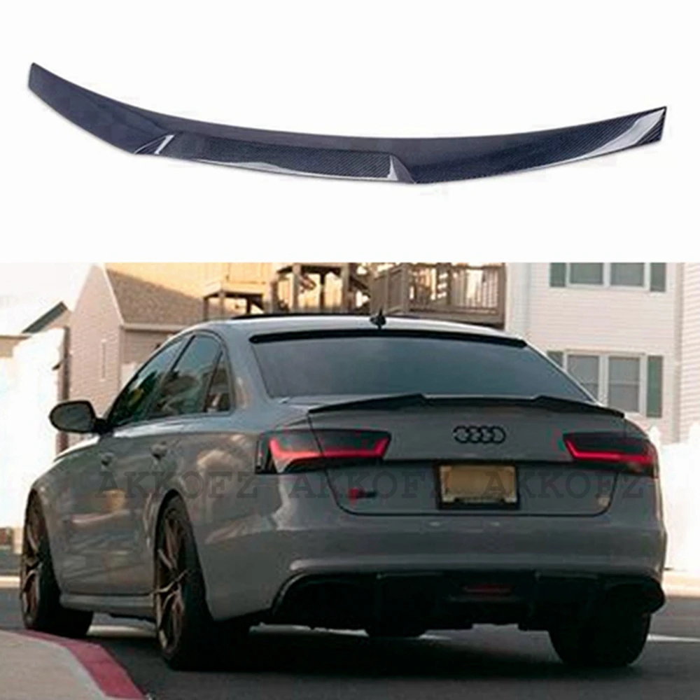 For-Audi-A6-C7-M4-style-spoiler-carbon-fiber-Forged-carbon-rear-spoiler ...