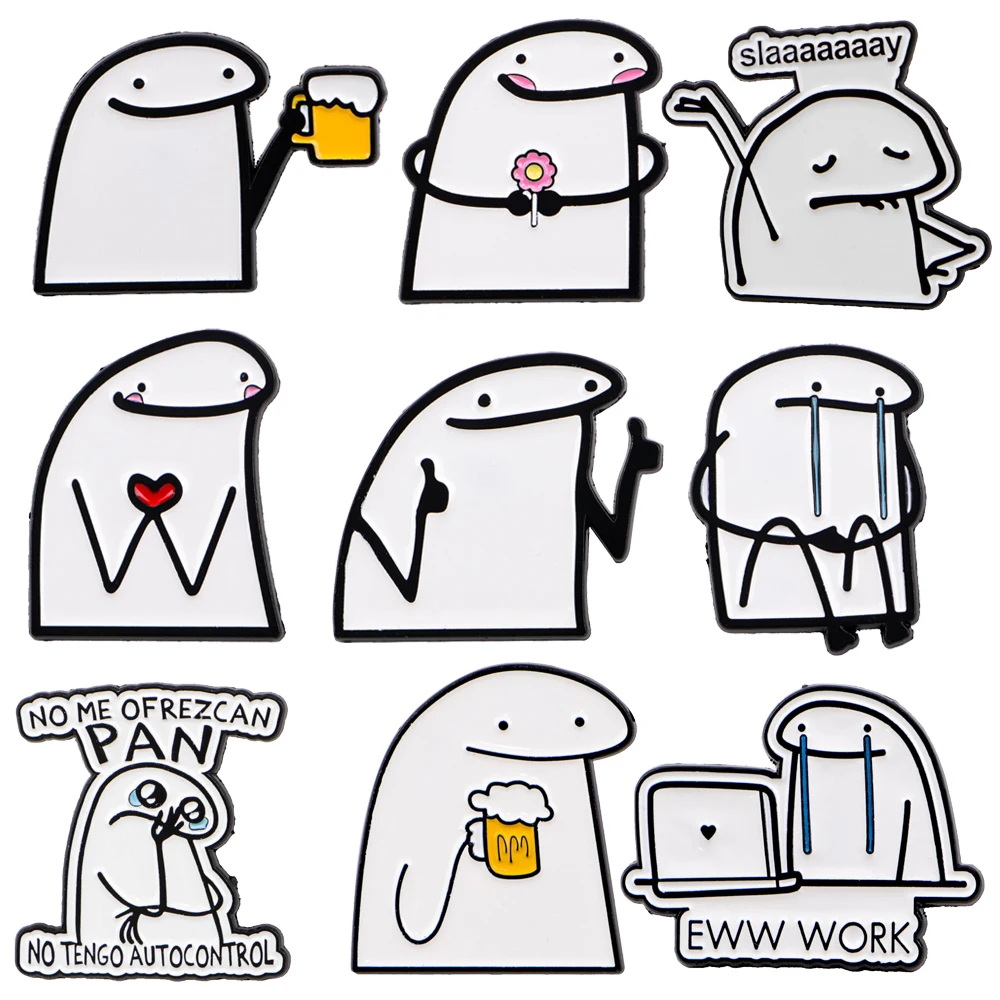 Cute Stick Figure Drawing Lapel Pins for Backpack Brooch on Clothes ...