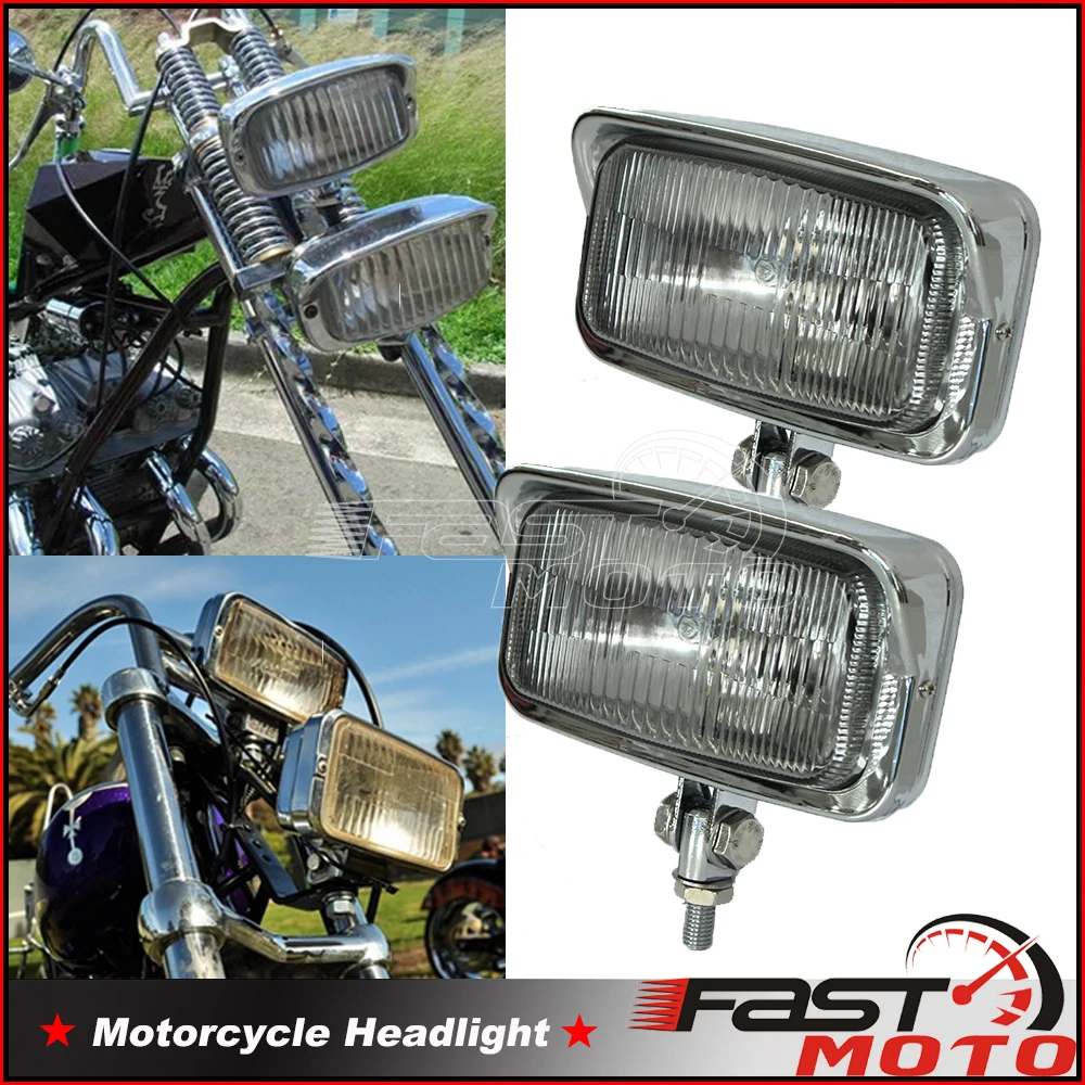 7'' Motorcycle Sealed Beam Vintage Headlight Retro Square Head Light ...