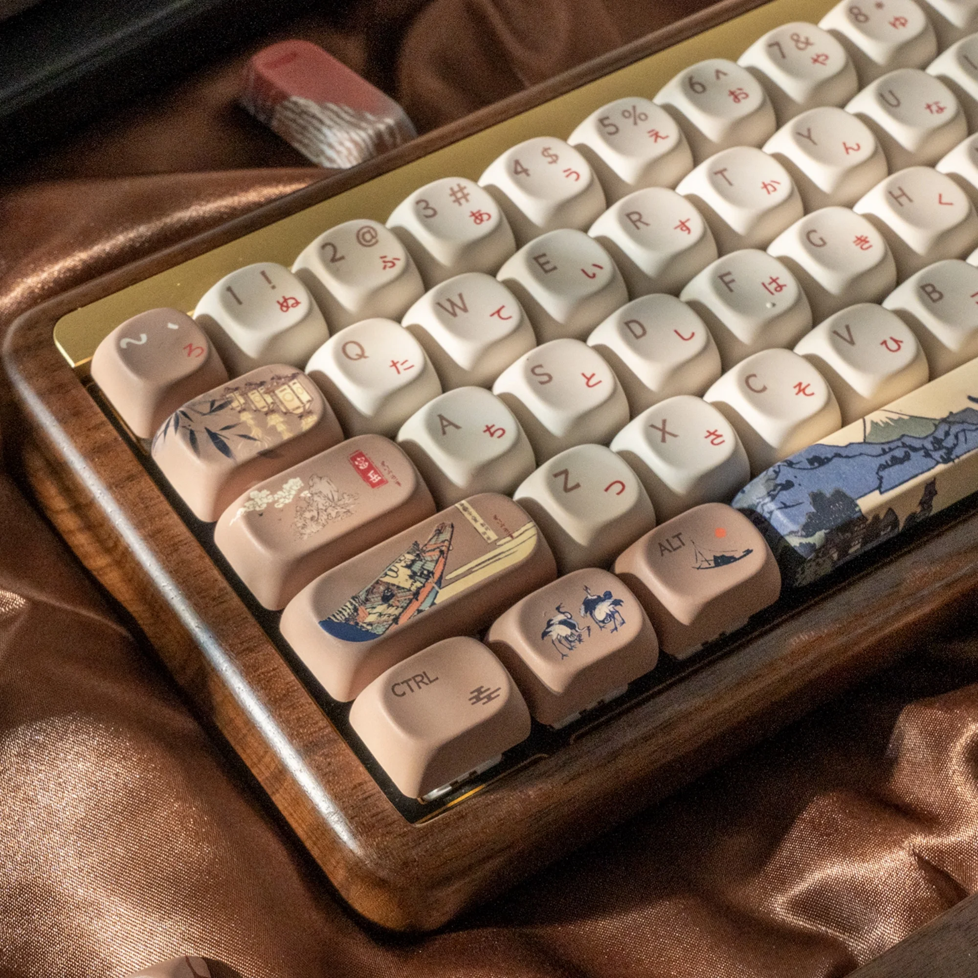 XVX-MOA-Brown-Keycaps-Japanese-Painting-Keycaps-PBT-Dye-Sublimation ...
