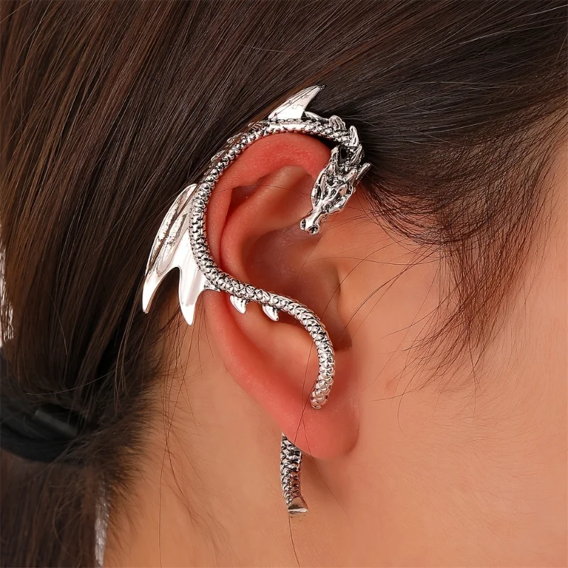 Dragon-s-Lure-Earring-Old-fashioned-Dark-Flying-Dragon-Removable-Ear ...