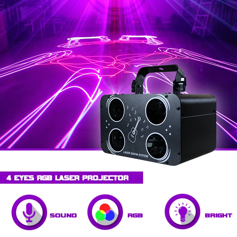 Sunart-4-Eyes-RGB-Stage-Laser-Effect-Lighting-For-DJ-Disco-Party ...