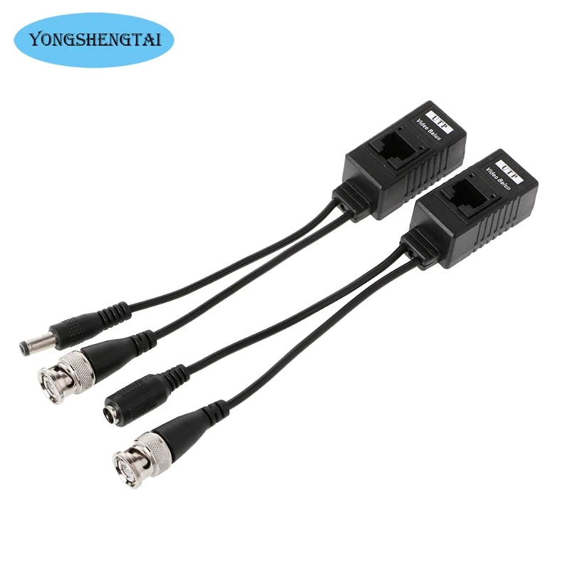 3 pares de potencia de vídeo pasiva BNC a RJ45 + transceptor Balun de Audio para cámara CCTV ...