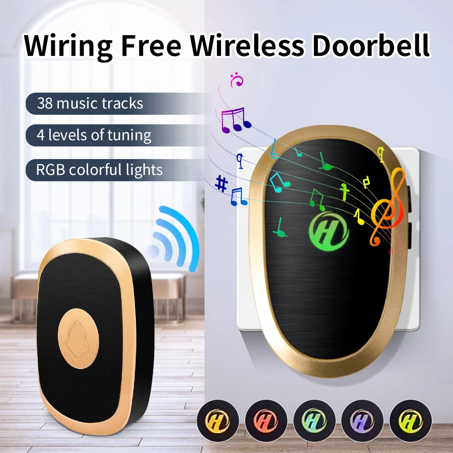 Wireless-Doorbell-433Mhz-Home-Smart-Outdoor-Door-Bell-150M-Waterproof ...