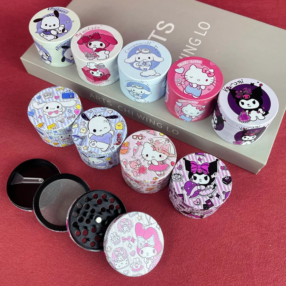 2inch Kuromi Herb Grinder 4-Layers Metal Hello Kity Sanrio Tobacco ...