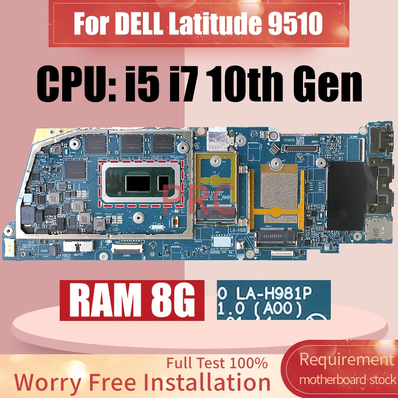 LA-H981P-For-DELL-Latitude-9510-Laptop-Motherboard-I5-10210U-I7-10710U ...