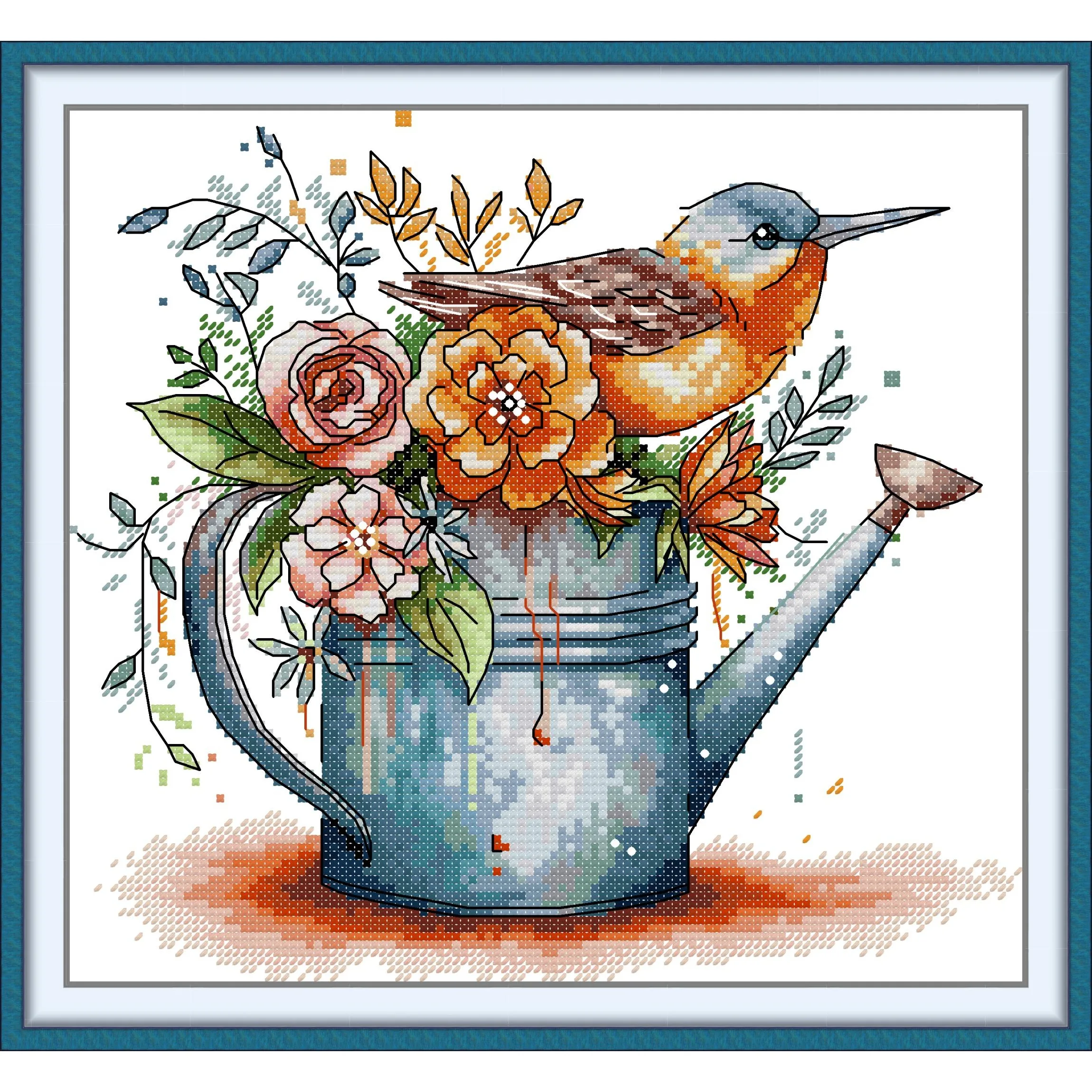 Soulgift News Pre-Printed Cross Stitch Kit, Stamped Aida Fabric with ...