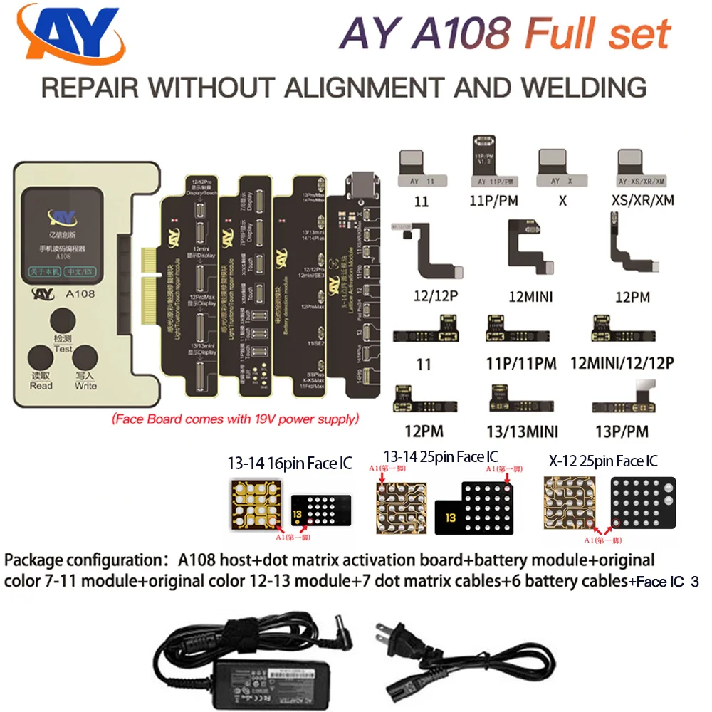 AY-A108-Dot-Matrix-Projector-Battery-Repair-Cable-For-iPhone-X-XR-XS-11 ...