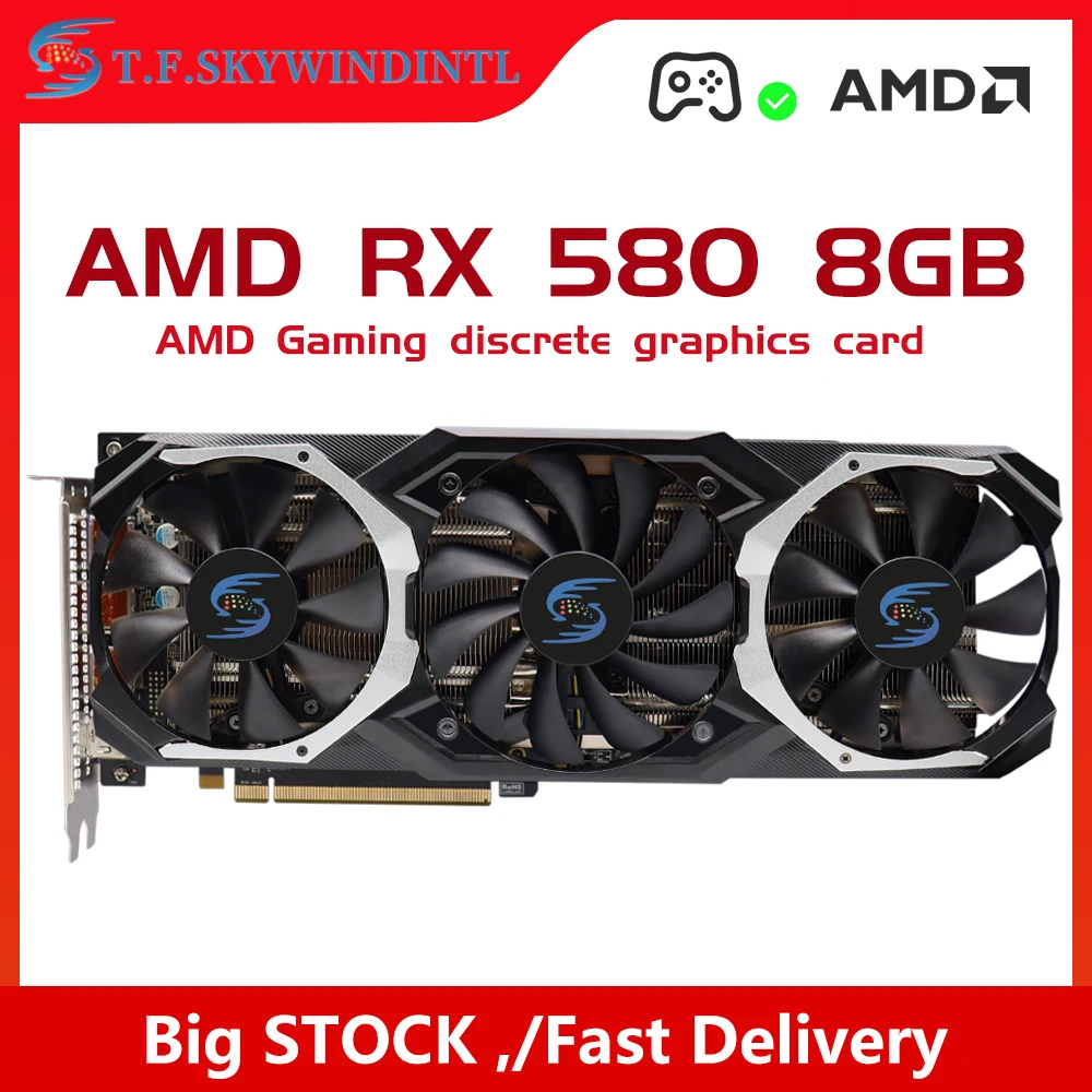 Graphics Cards RX 580 8GB GDDR5 Triple Fans Version For Mining And ...