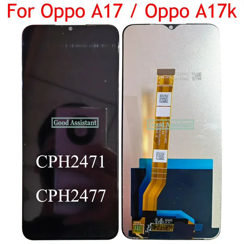 Original Black 6.56 inch For Oppo A17 CPH2477 Oppo A17k CPH2471 Full ...