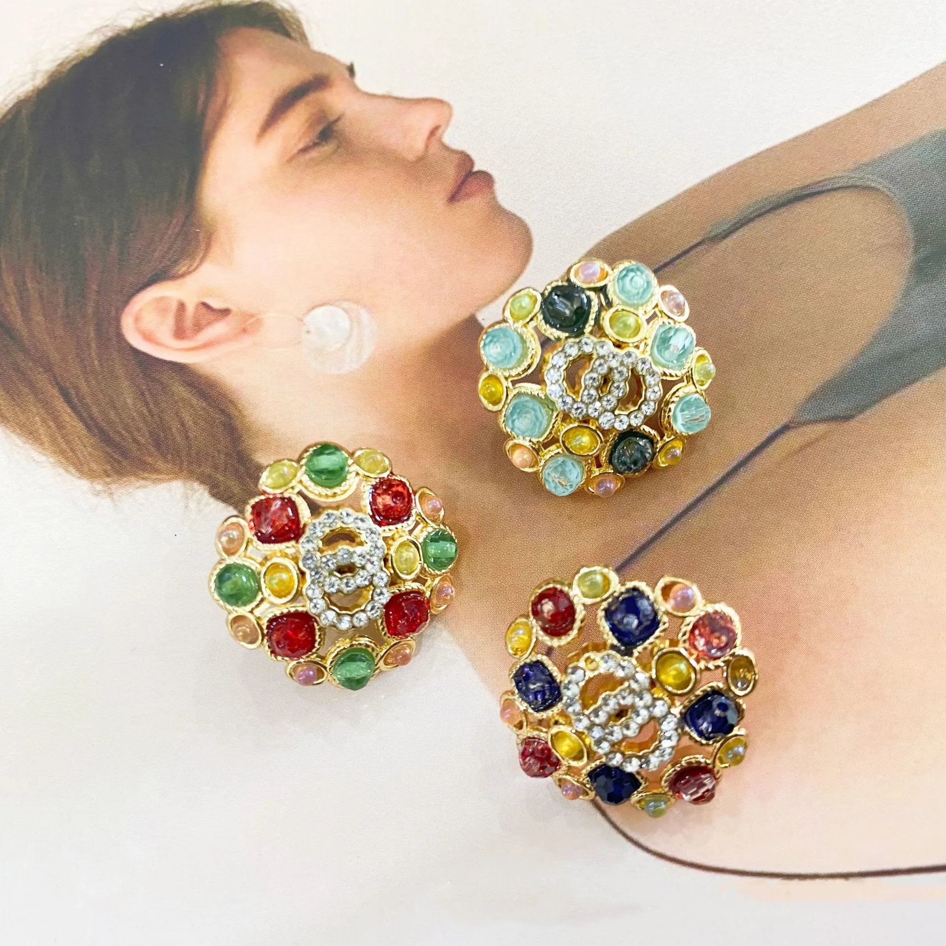 6PCS-Of-Square-Alloy-Double-Circle-Diamond-Button-Shanked-Sewing ...