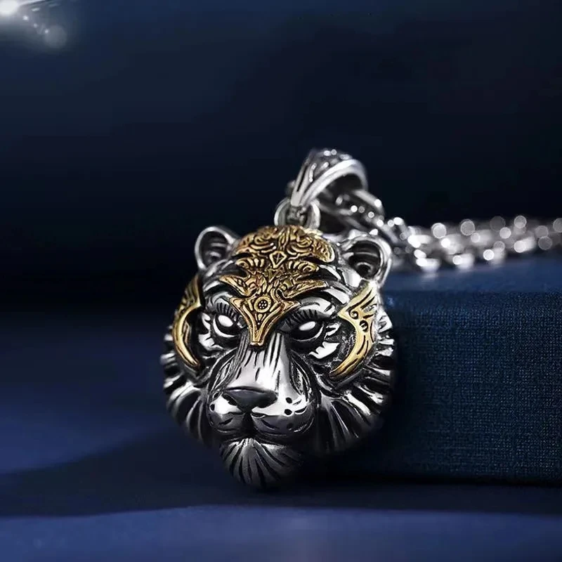 Domineering-Tiger-Head-Pendant-Men-s-Fashion-Animal-Tiger-Necklace-Punk ...