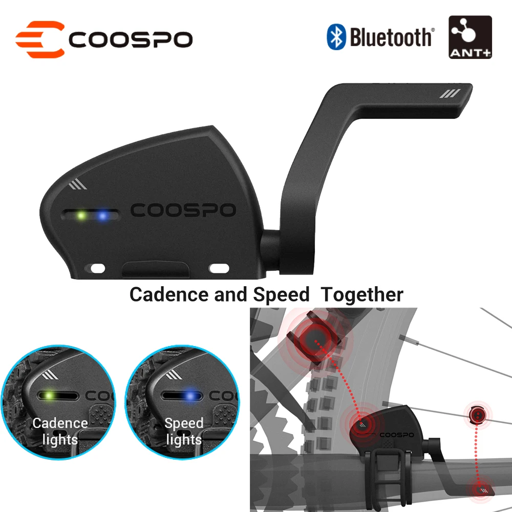 COOSPO BK805 Bicycle Speed & Cadence Sensor Bluetooth ANT+ Cycling ...