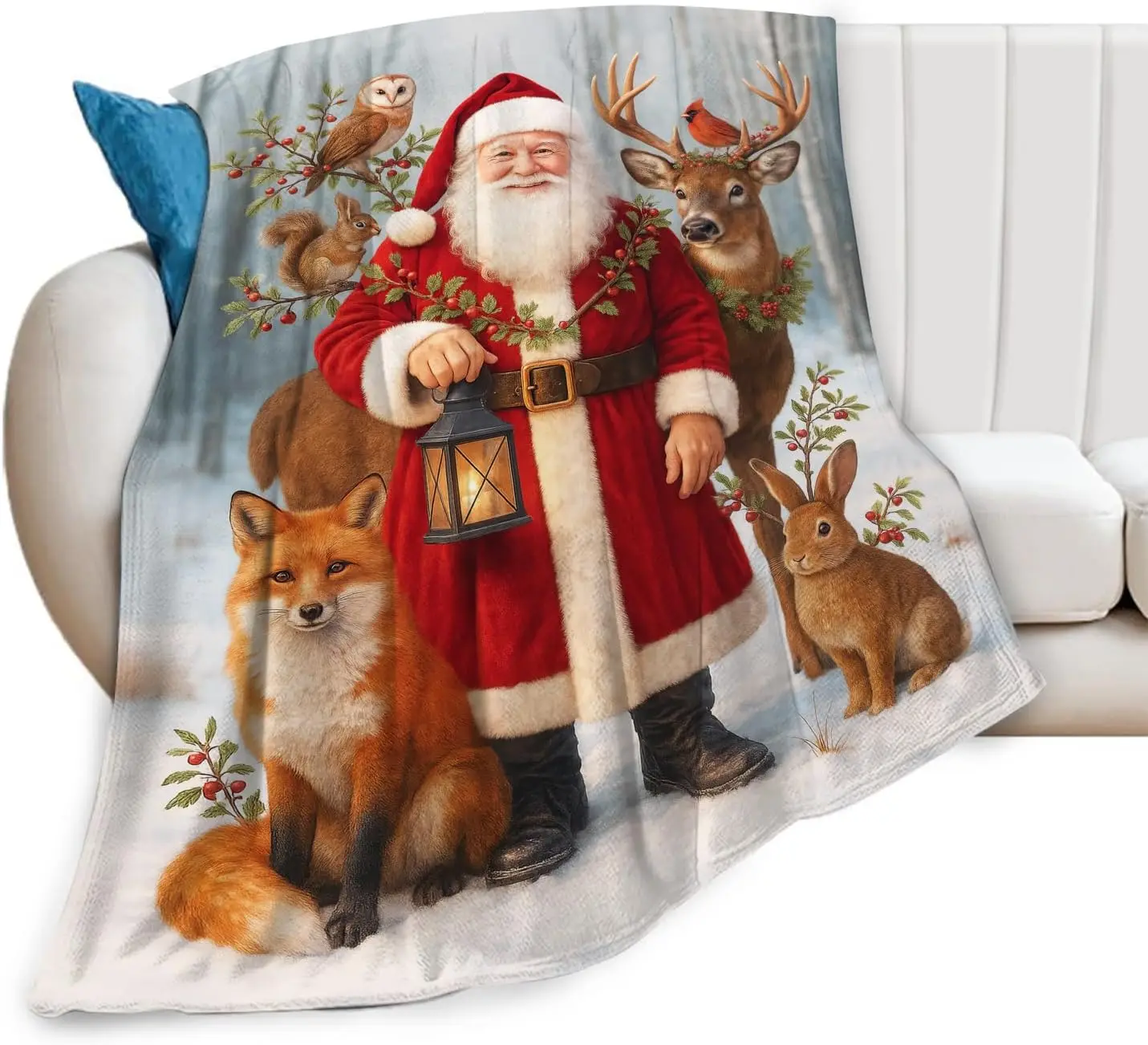 Christmas Blanket Funny Santa Claus Throw Blankets for Girls Boys Super ...