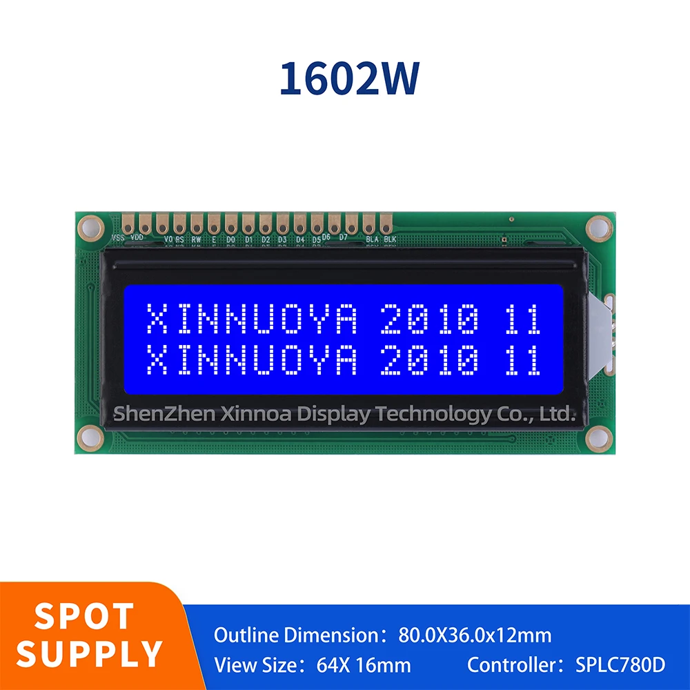 Source-Manufacturer-1602W-Character-Screen-Blue-Film-Lcd-Display-Module ...