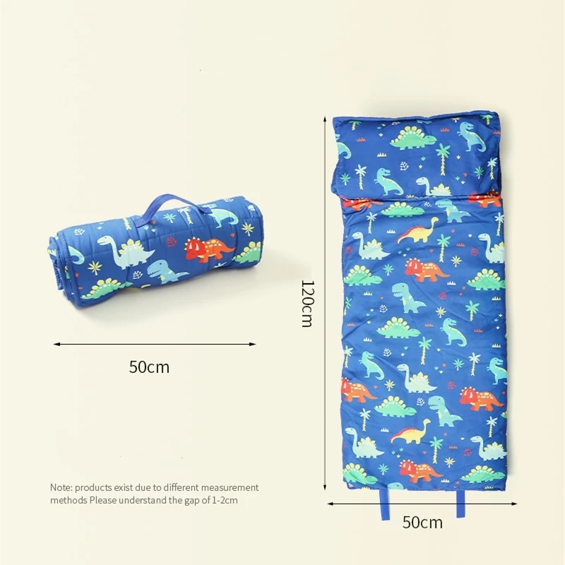 Toddler-Nap-Mat-with-Removable-Pillow-and-Blanket-Soft-Rolled-Napping ...