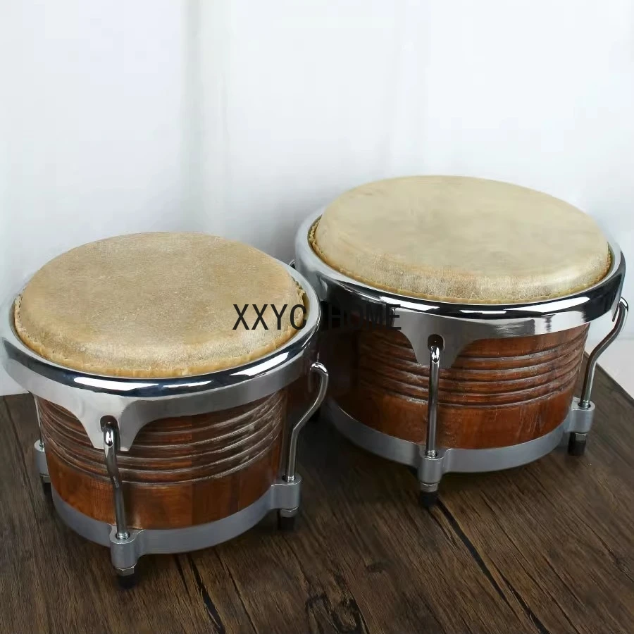 7-9-Inches-Solid-Wood-and-Leather-Bongo-Drum-Percussion-Instrument ...