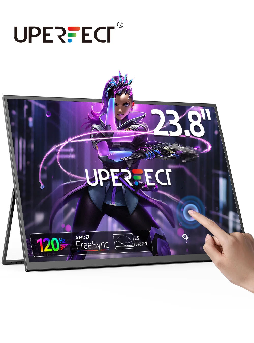 UPERFECT 23.8” Touchscreen Large Computer IPS Display With Stand 120Hz ...