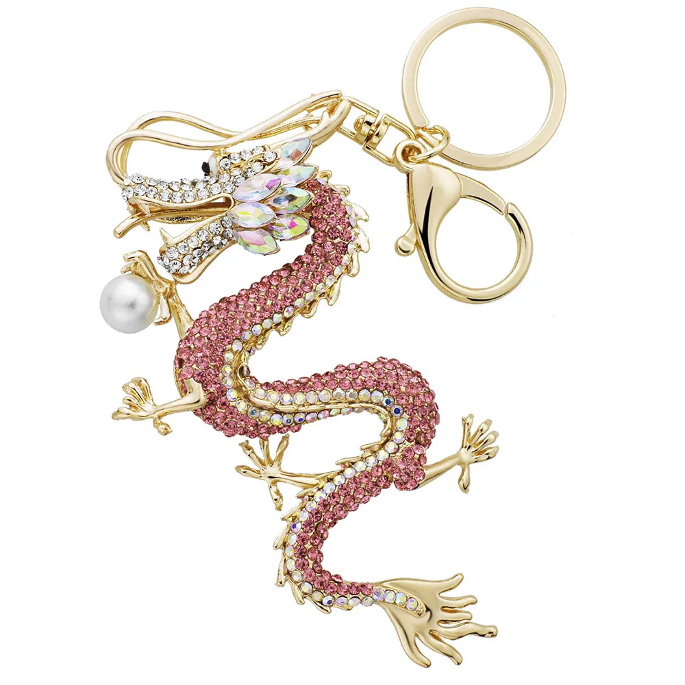 Chic-Dragon-Key-Rings-Chains-Holder-Simulated-Pearl-Crystal-Keychains ...