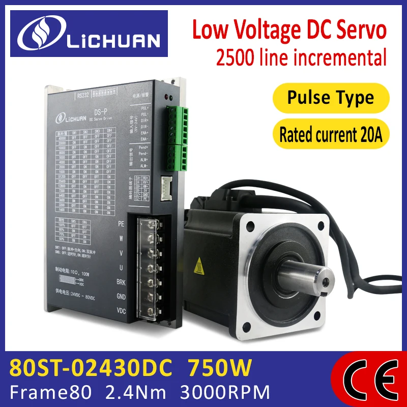 NEW-Lichuan-750w-dc-servo-motor-48v-2-4N-M-pulse-and-direction-control ...