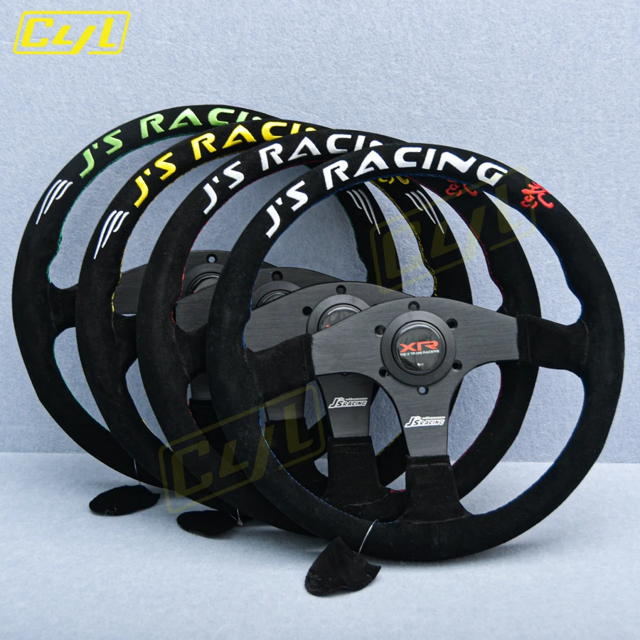 JDM-14inch-Suede-Leather-Racing-Steering-Wheel-JS-RACING-Embroidery ...
