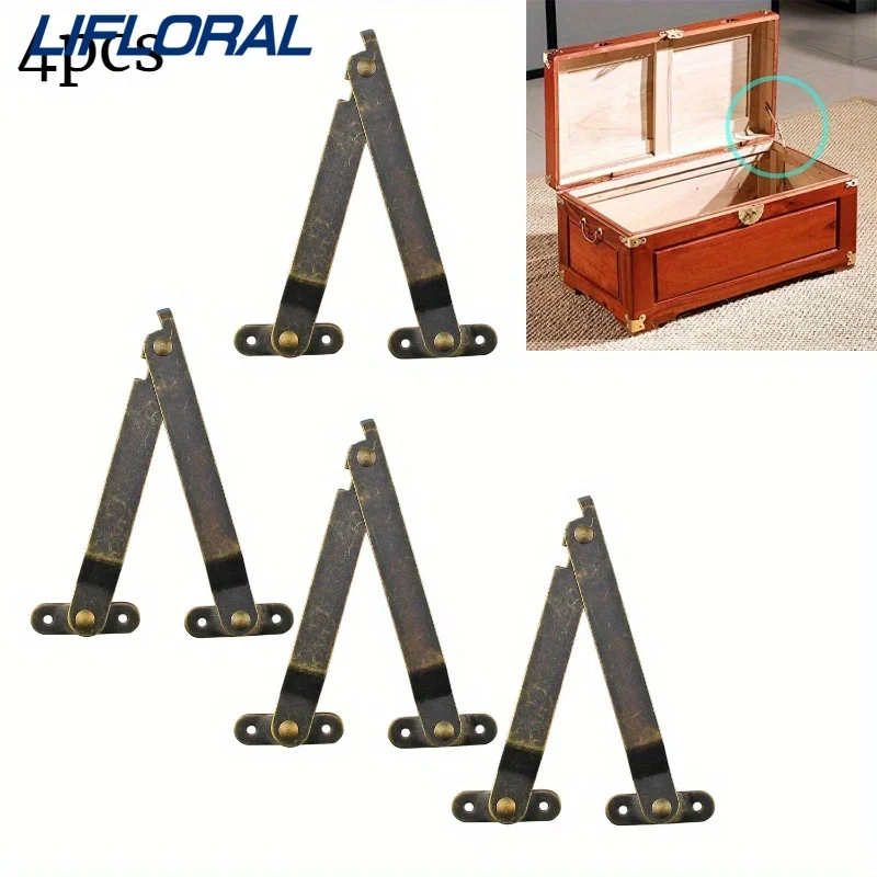 4pcs Jewelry Chest Wooden Fold Gift Box Lid Top Support Hinge Display ...