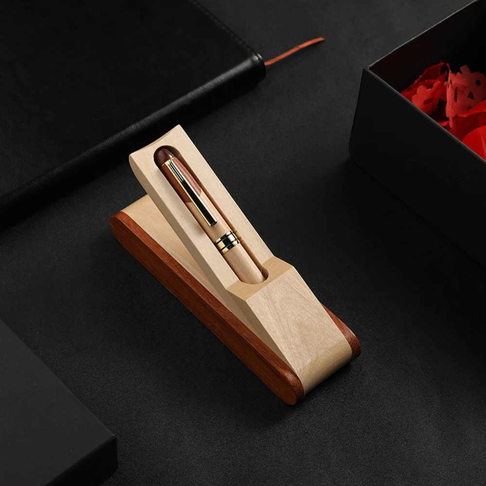 Wooden-Pen-Display-Stand-Case-Foldable-Pencil-Box-Holders-Ballpoint ...