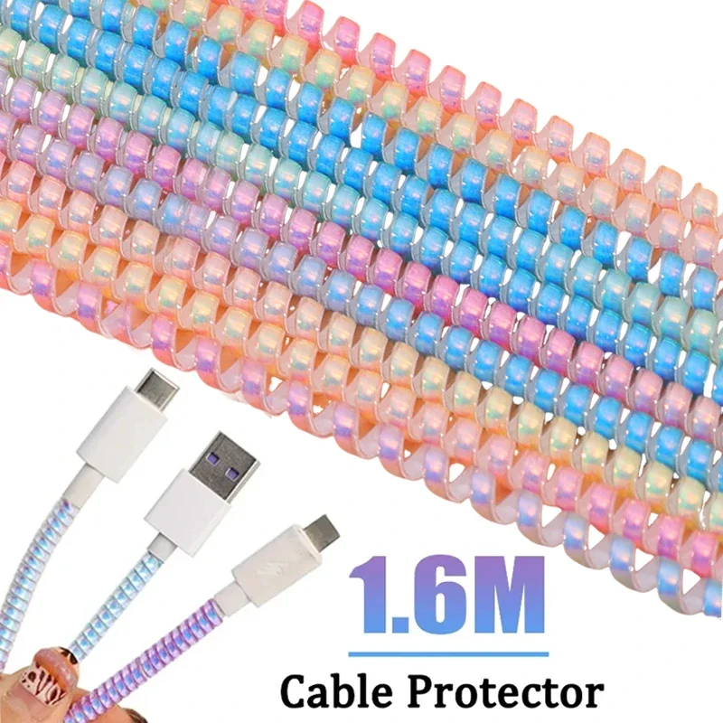 Protector-de-Cable-de-cargador-en-espiral-decoraci-n-de-enrollador-de-l ...