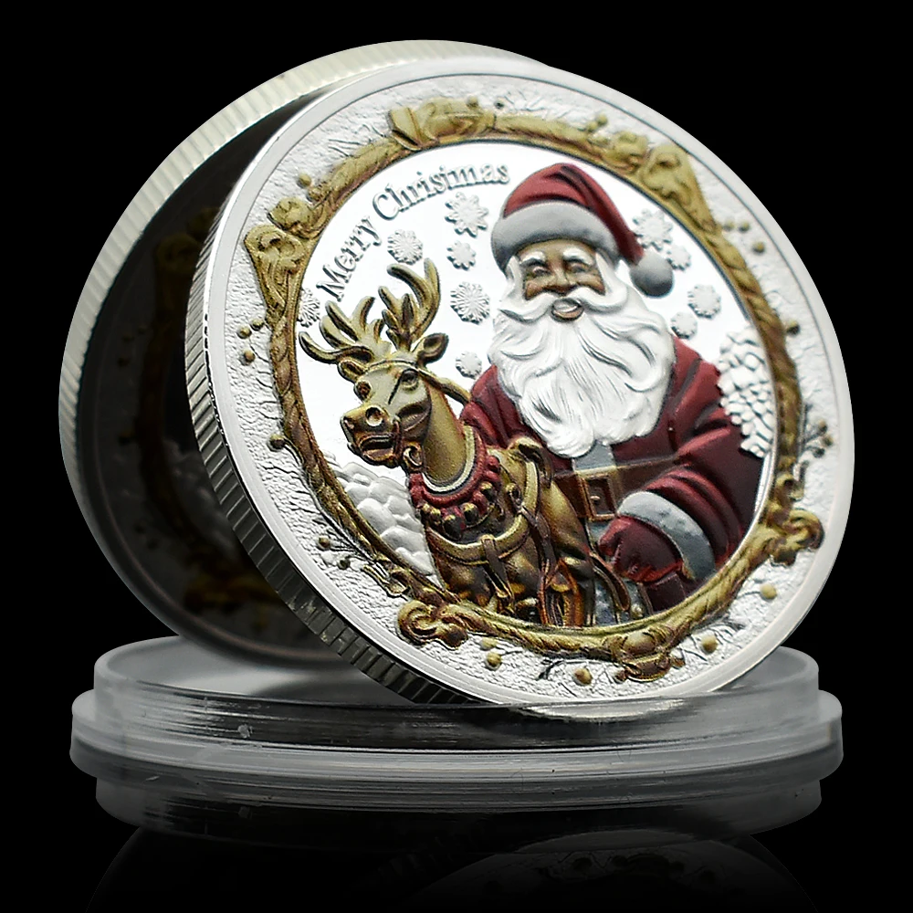 Celebrate-New-Year-Silver-Gold-Lucky-Coin-Collectibles-Merry-Christmas ...