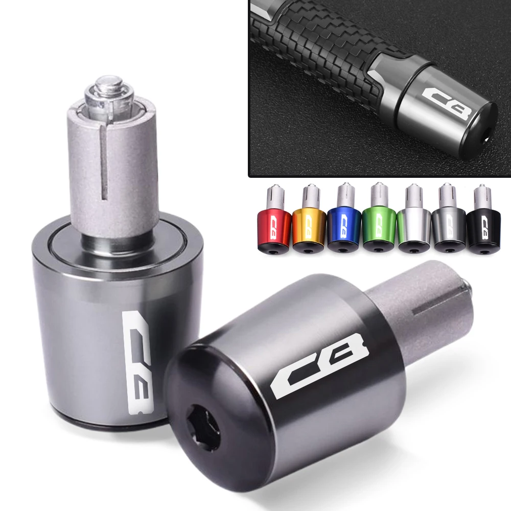 CNC-Motorcycle-Handlebar-Grips-Handle-Bar-Cap-End-Plugs-For-Honda ...
