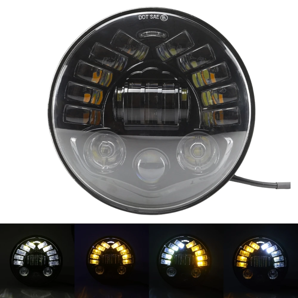 TIYPEOR-Universal-Round-Motorcycle-Headlight-7Inch-DRL-LED-Car-Super ...