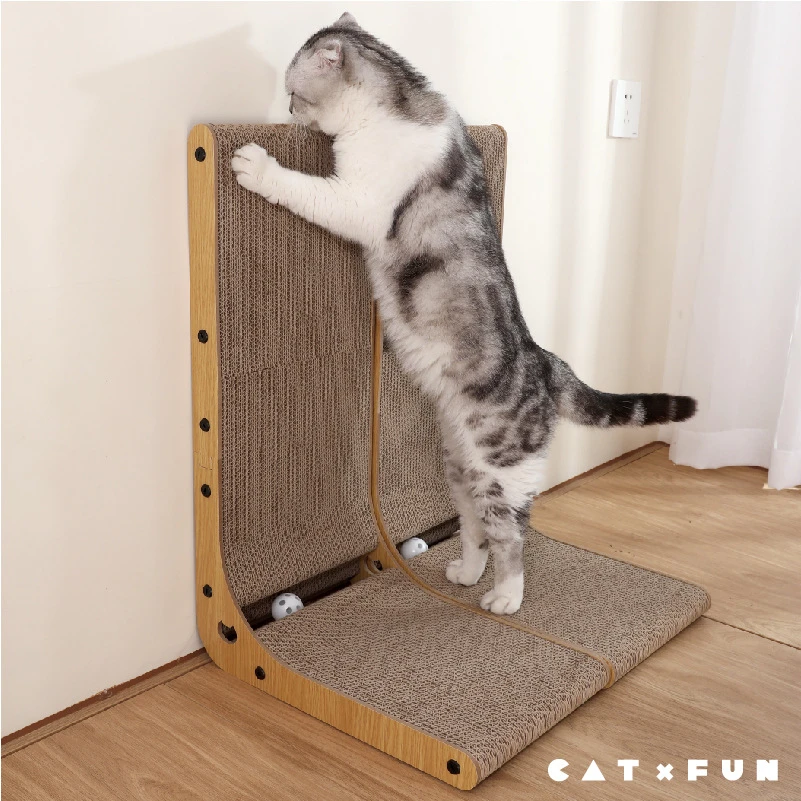 L-shaped-cat-scratch-board-vertical-wall-mounted-durable-and-not-easy ...