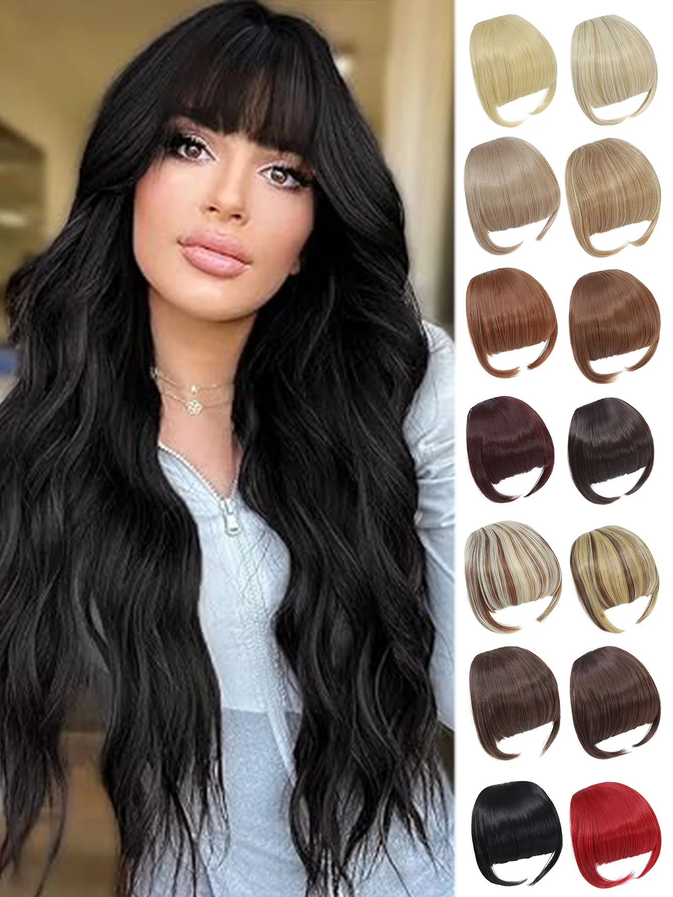 Clip-in-Pony-Haar-verl-ngerungen-ein-St-ck-in-Fransen-Pony-Haarteil ...