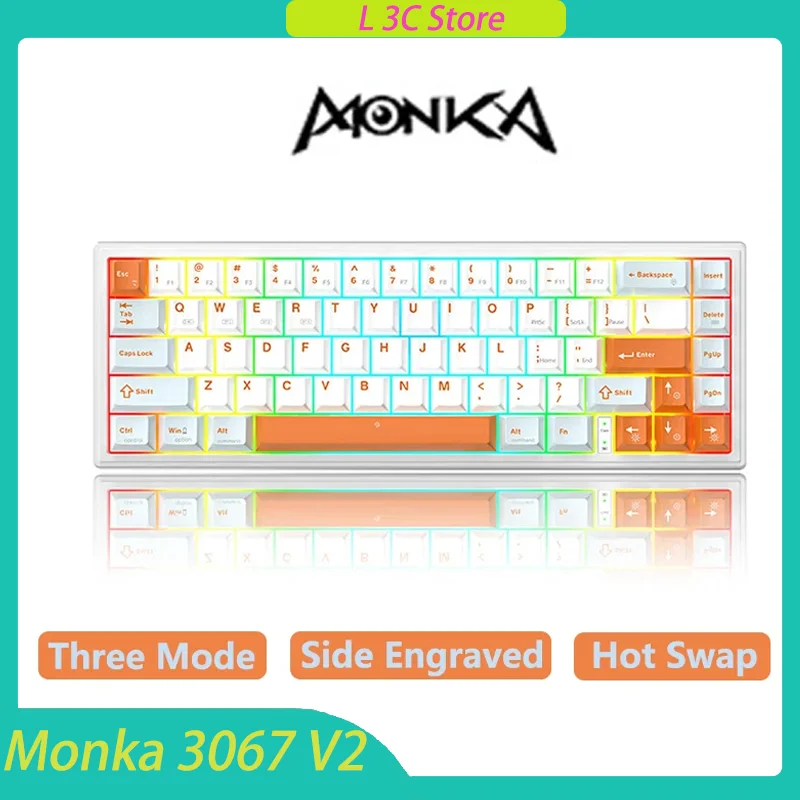 Monka-3067-V2-Tri-Mode-Mechanical-Keyboard-Wireless-Bluetooth-RGB-PBT ...