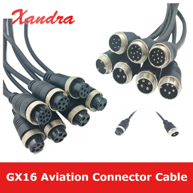 GX16 Male/Female Aviation Plug Cable 2 3 4 5 6 7 8 9 10 Pin wi Line ...