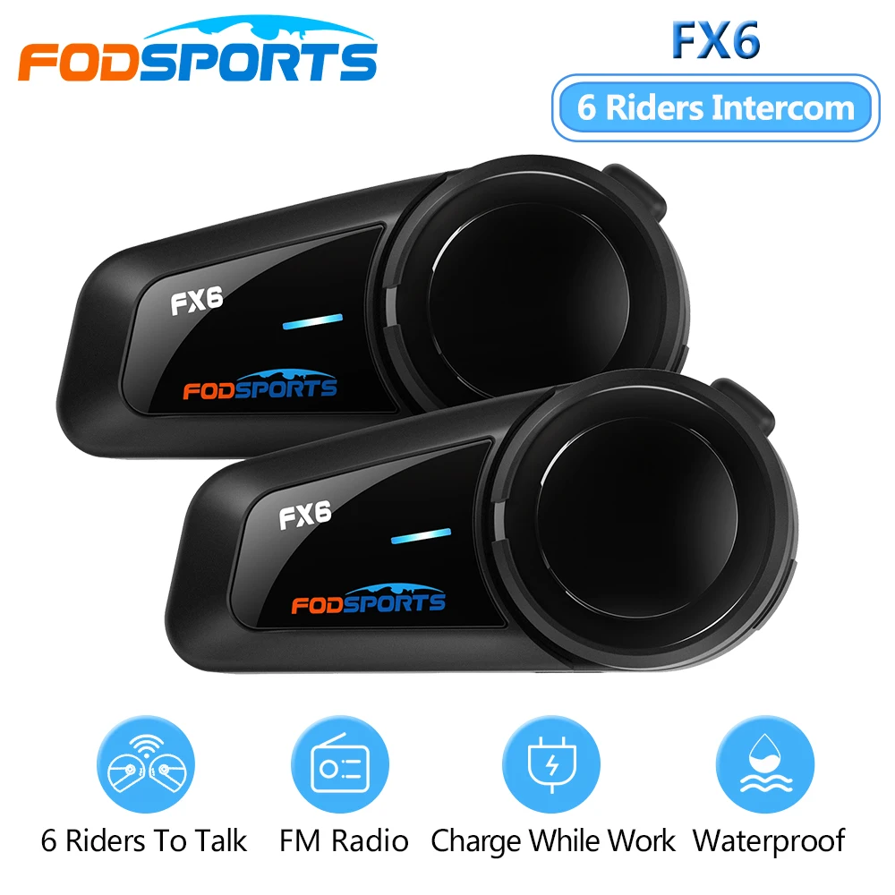 Fodsports-FX6-Intercom-Motorcycle-Walkie-Talkie-Helmet-Headset-6Rider ...