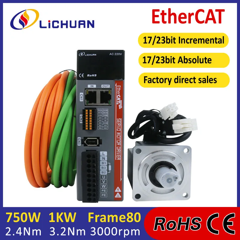 Lichuan-Ethercat-CNC-servo-motor-750W-1KW-with-servo-driver-controller ...