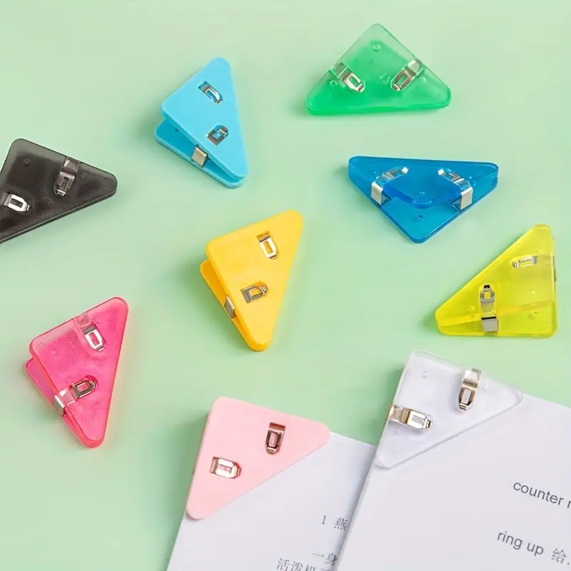 5-10-50pcs-Creative-Triangle-Clip-Bill-Clip-Book-Paper-Corner-Clip ...