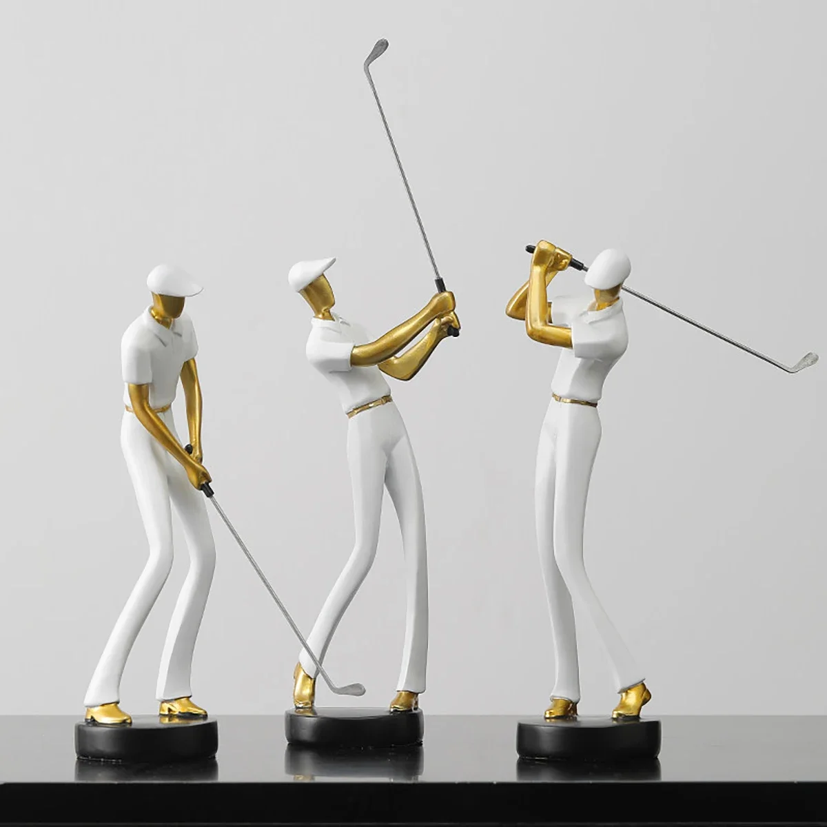 Creative Golfer Figurines Abstract Simple Color Golf Player Model ...