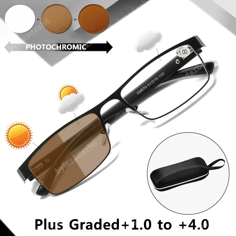 Photochromic-Reading-Glasses-Men-Titanium-Alloy-Hyperopia-Eyeglasses ...