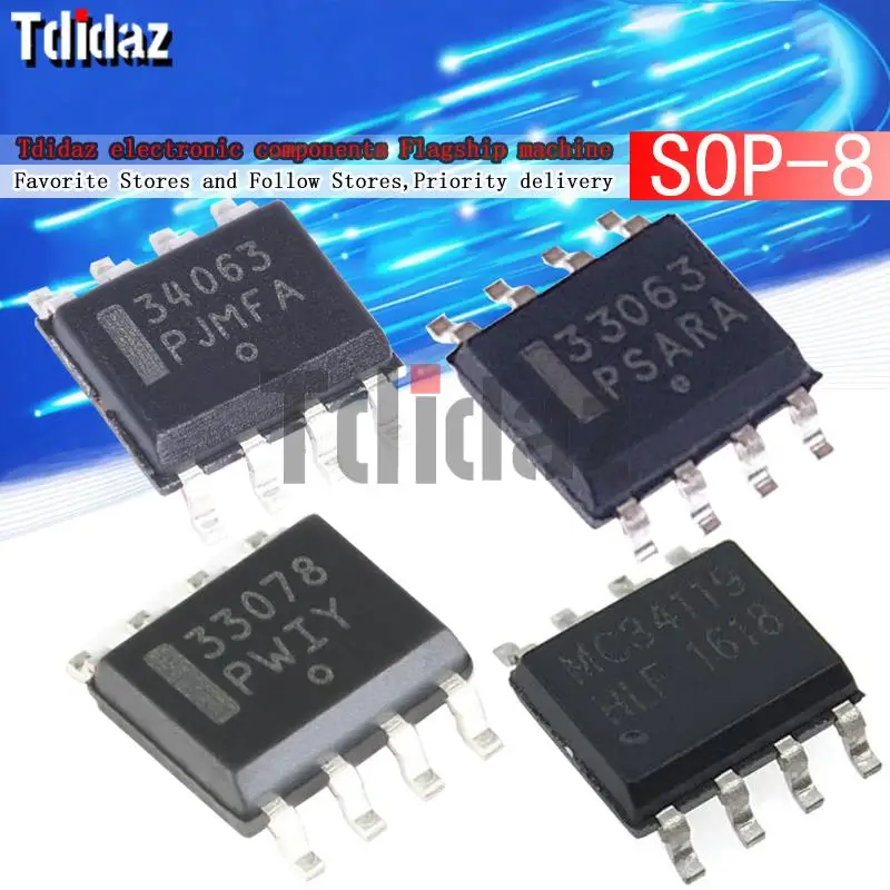 10PCS MC34063A SOP8 MC34063 SOP MC34063ADR MC34063ADR2G MC33063 MC33078 ...
